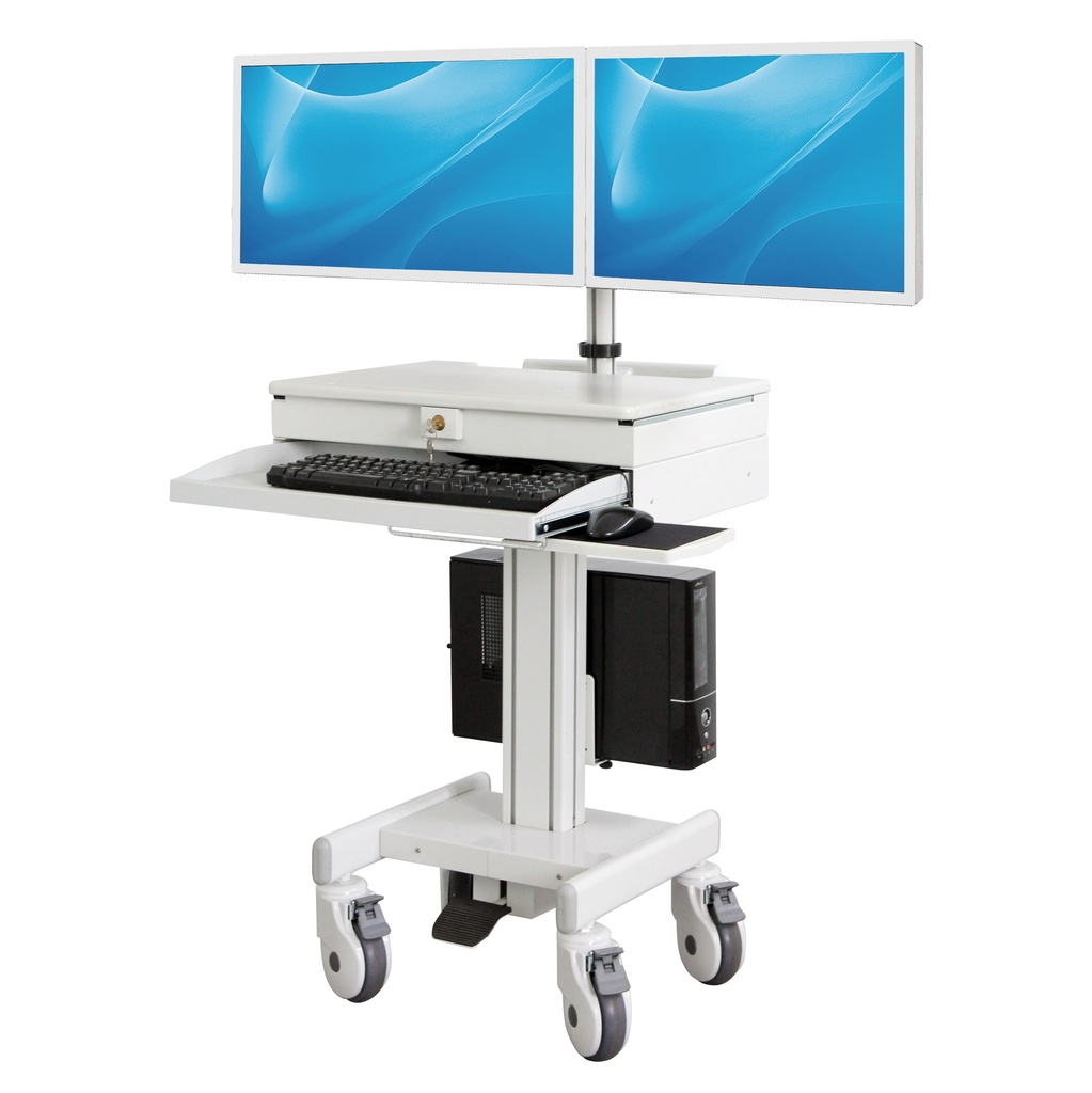 Mobile Computing Cart with Dual Monitor Arm for Efficient Workflow ...